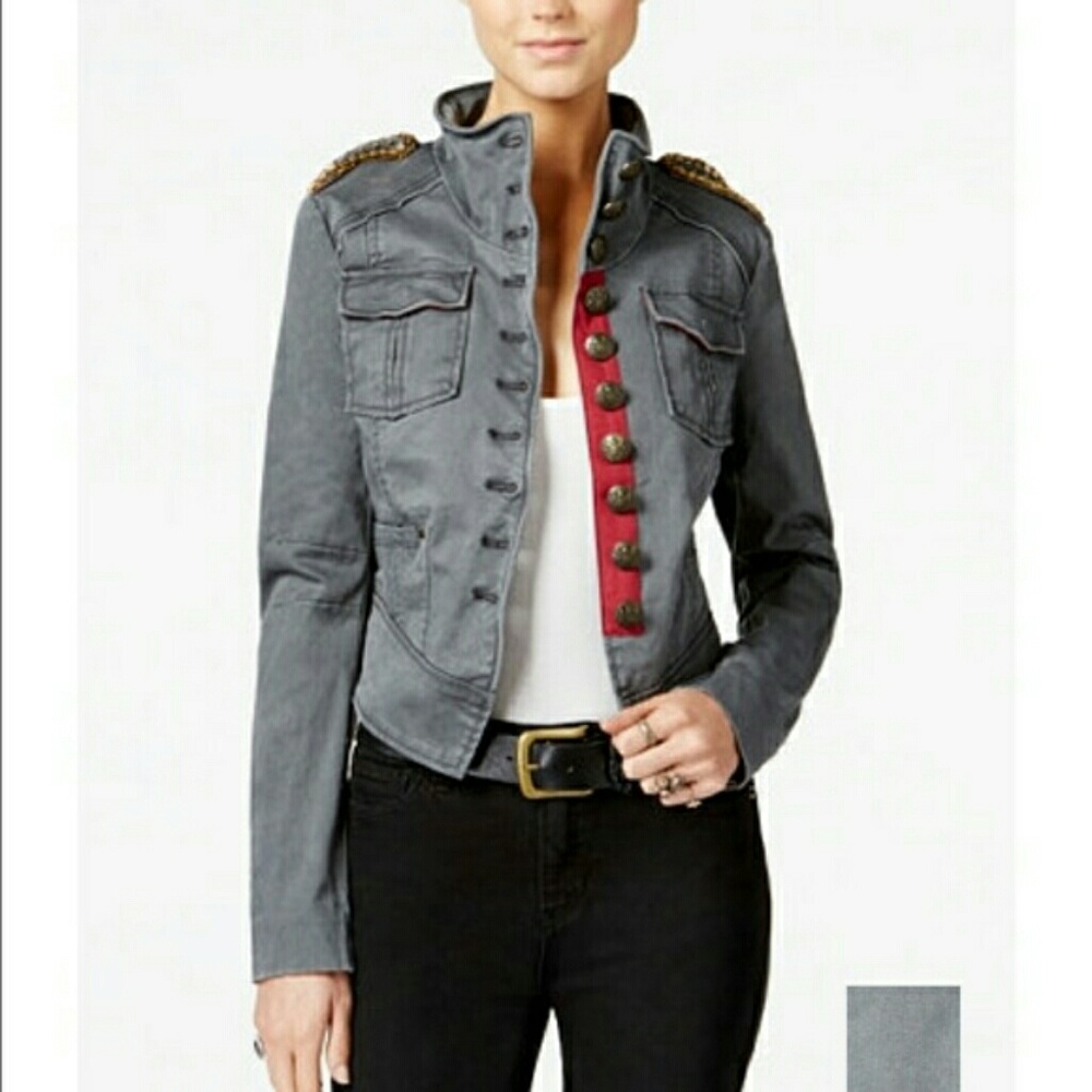 Free People Shrunken Officer Jacket Size Medium - Gem